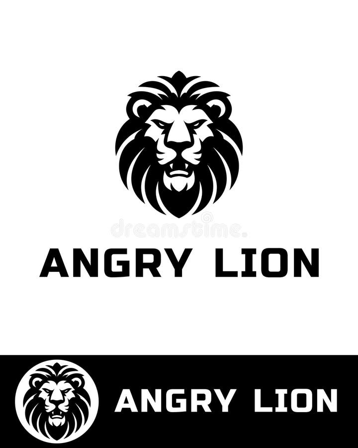 A Powerful and Intense Logo Vector Design Featuring an Angry Lion S ...