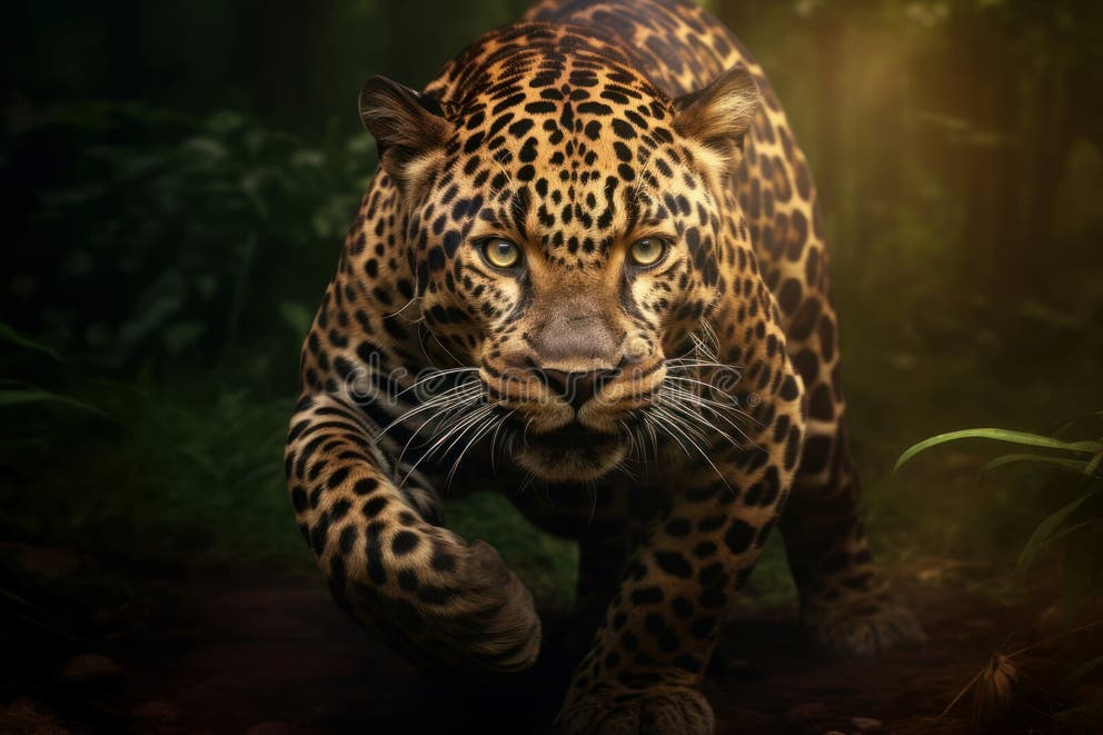 Powerful Jaguar Coming. Generate Ai Stock Image - Image of feline, close: 298092211