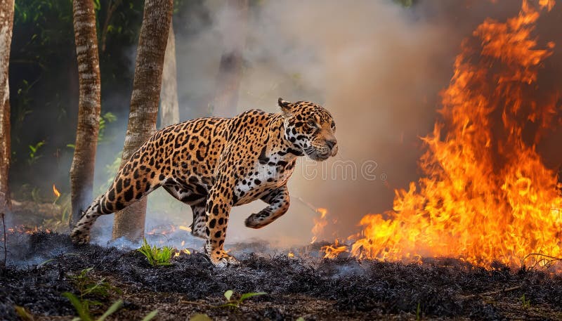 Fierce Jaguar Escapes Smoldering Amazon Rainforest Amidst Inferno ...