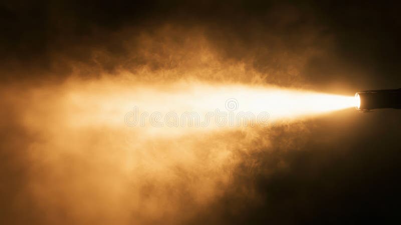 Powerful Jet Engine Emitting Bright Flame in Dark Atmosphere Stock ...
