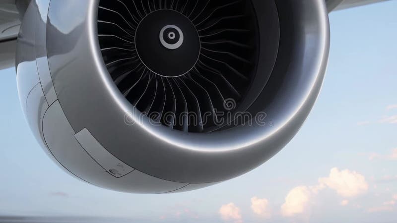 Powerful Jet Engine Spinning, Exposing Complex Mechanical Inner ...