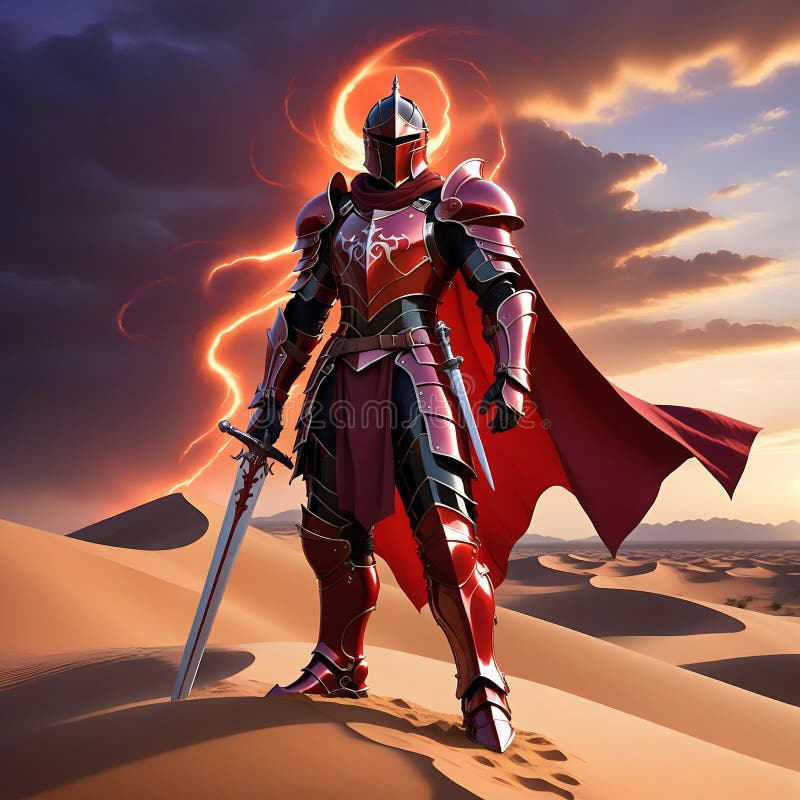 The Silent Blade of the Sahara Stock Illustration - Illustration of ...