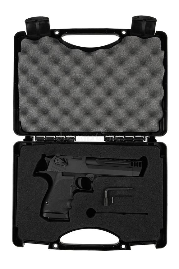 Powerful Large Caliber Pistol. Silver Pistol 50 Caliber with Black Grip ...