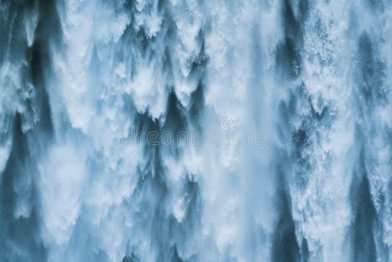 Powerful Large Natural Waterfall Flowing from Cliff in Summer Stock ...