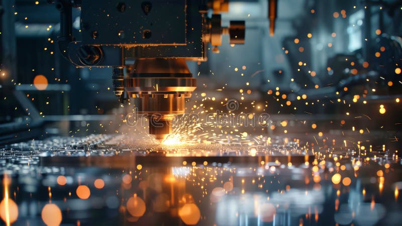 A Powerful Laser Engraving Machine Slices through a Metal Plate ...