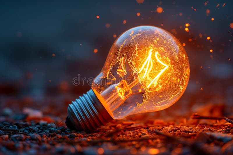 Powerful Light Bulb, Powerful Idea Stock Illustration - Illustration of ...