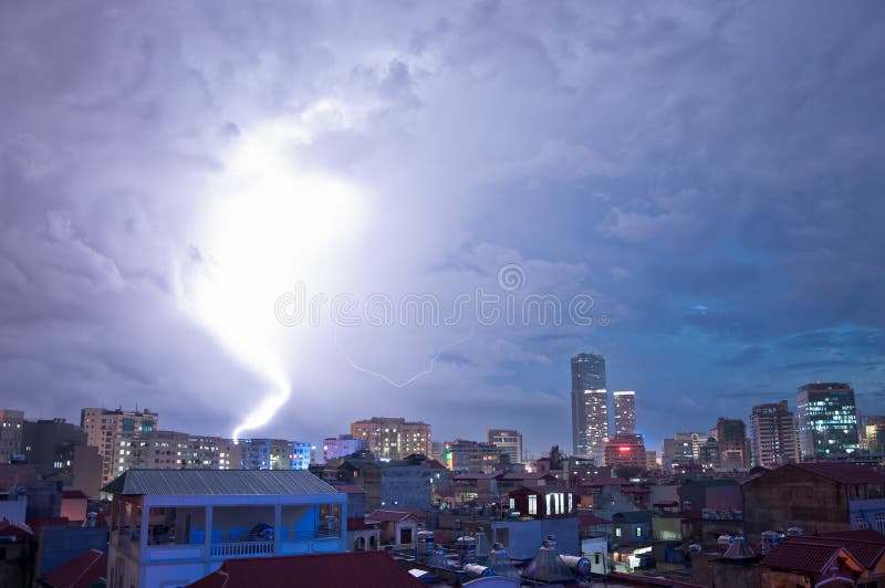 Powerful Lightning stock photo. Image of glare, electricity - 21359632