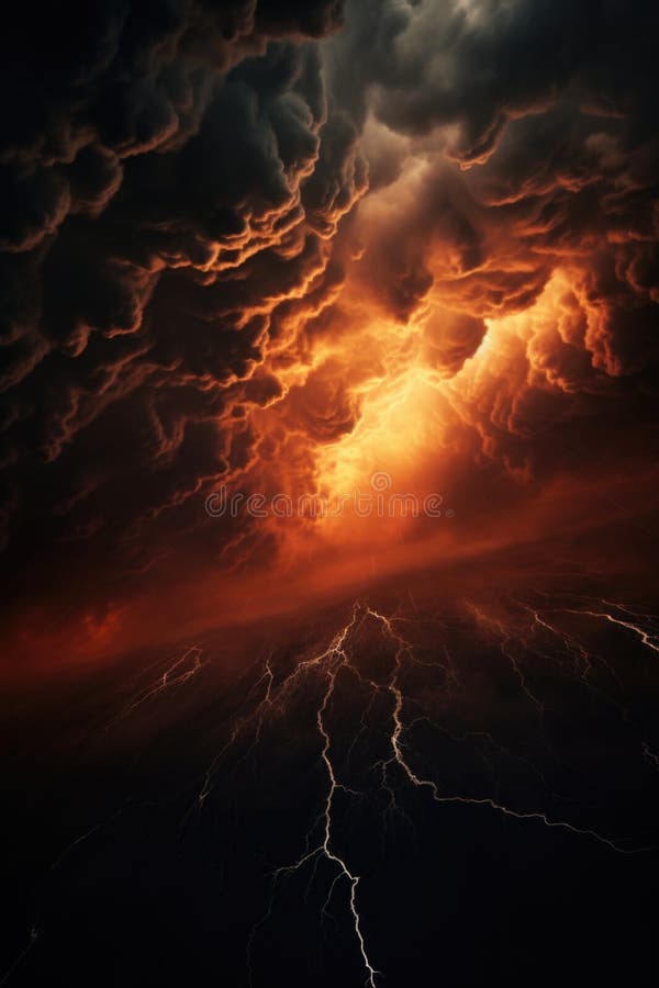 A Powerful Lightning Bolt Illuminates the Dark Sky. Perfect for Adding ...