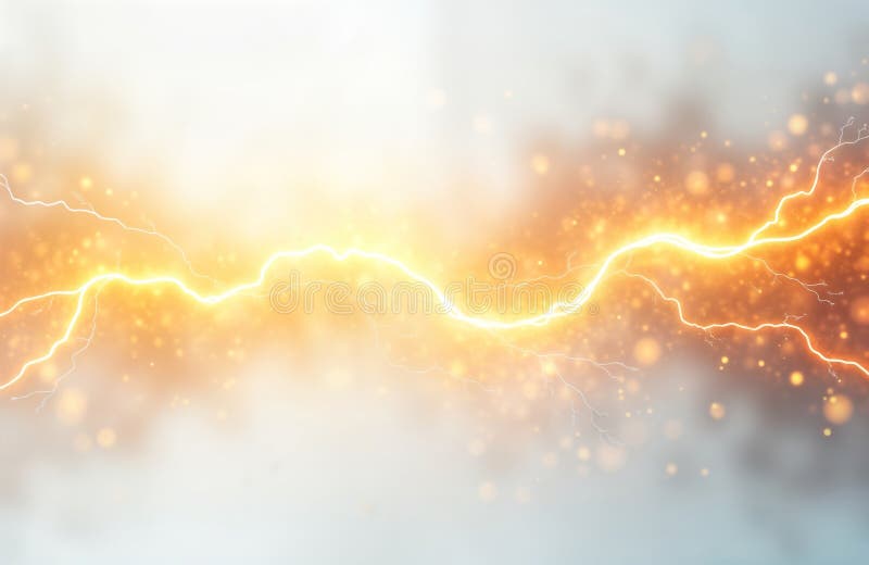 Powerful Lightning Bolt Illuminates Sky. Natural Energy Discharge ...