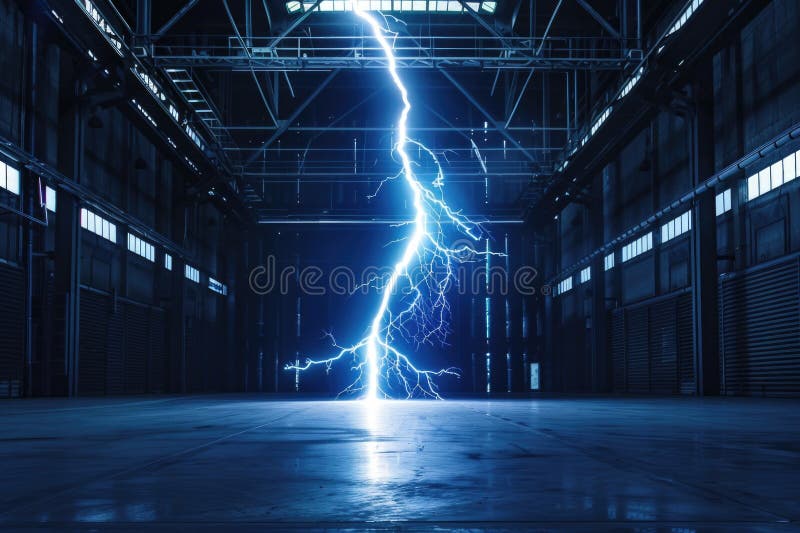 A Powerful Lightning Bolt Strikes a Tall Building, Causing Damage and ...