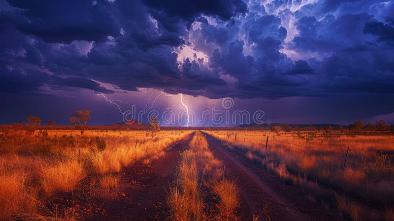 Dramatic Lightning Illuminates the Australian Outback during a Vibrant ...