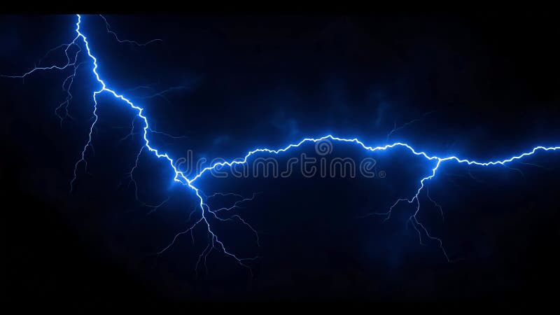 Powerful Lightning Strike Against a Dark Background Stock Footage ...