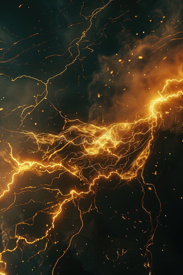 A Powerful Lightning Strike Captured in a Dramatic Close-up Shot. Ideal ...