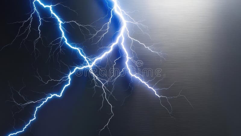 Powerful Lightning Strike Illuminating the Night Sky with Electric ...