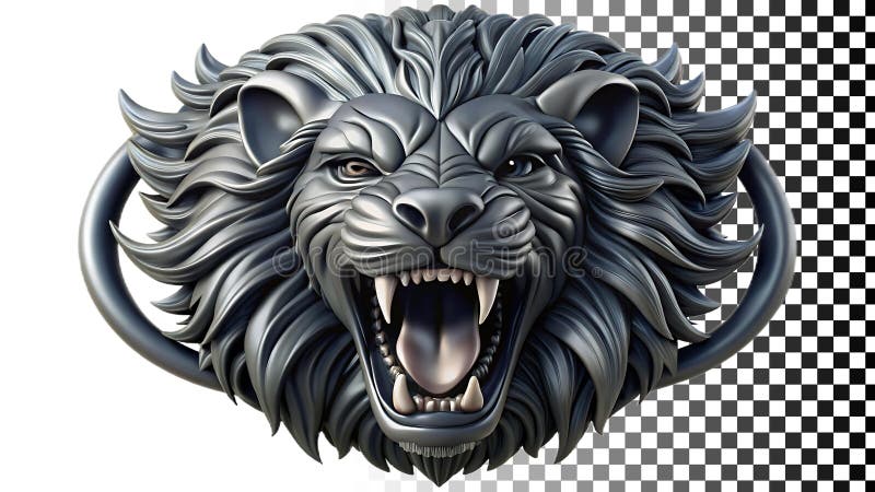 Lion Head Emblem, Roaring Animal Icon, Wild Cat Symbol Png Transparent ...