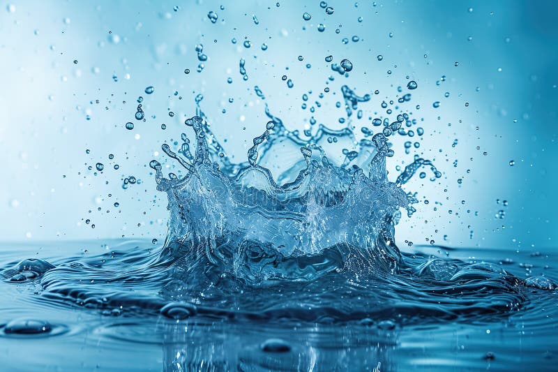 Powerful Liquid Explosion, Sky Blue Background Stock Photo - Image of ...