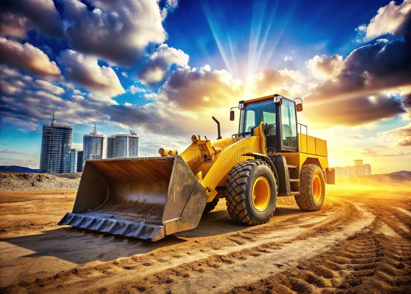 Powerful Loader Clears Land for a New Construction Project Site ...