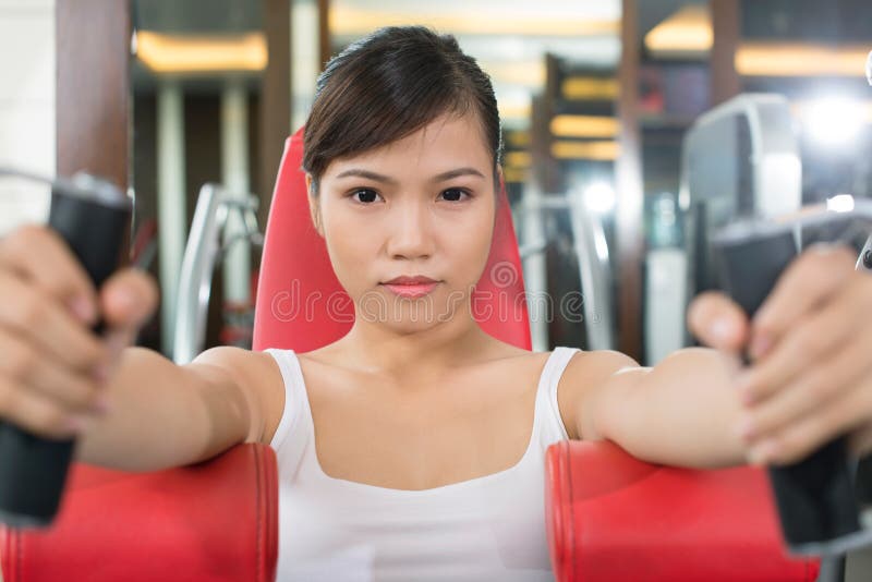 Powerful look stock photo. Image of female, lifting, girl - 28276234