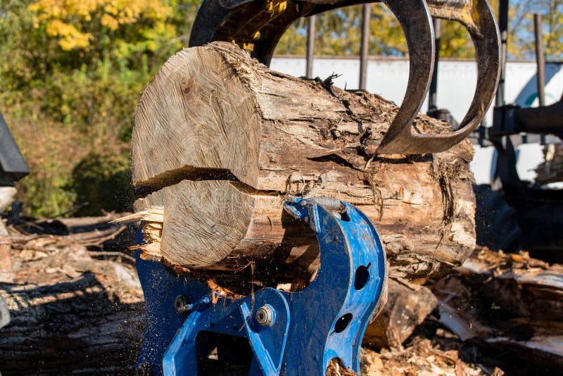 Powerful, Blue Wood Splitting Tool Stock Photo - Image of energy ...