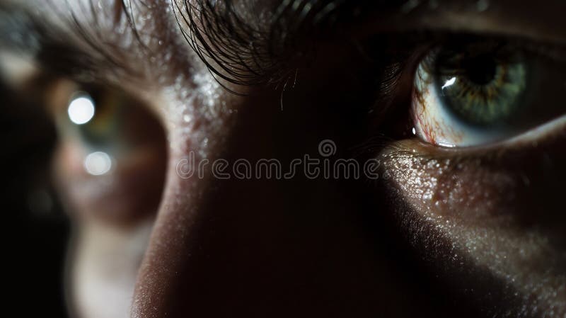Dramatic Macro Shot of a Human Eye in Dim Light. Generative AI Stock ...