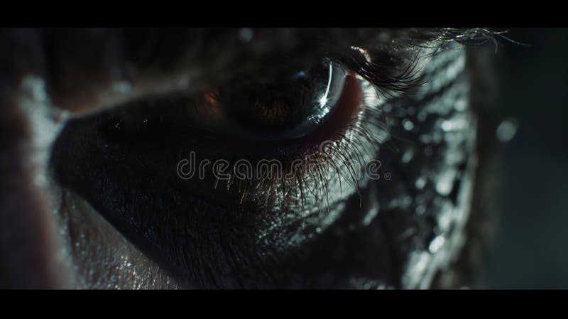 Dramatic Macro Shot of a Human Eye in Dim Light. Generative AI Stock ...