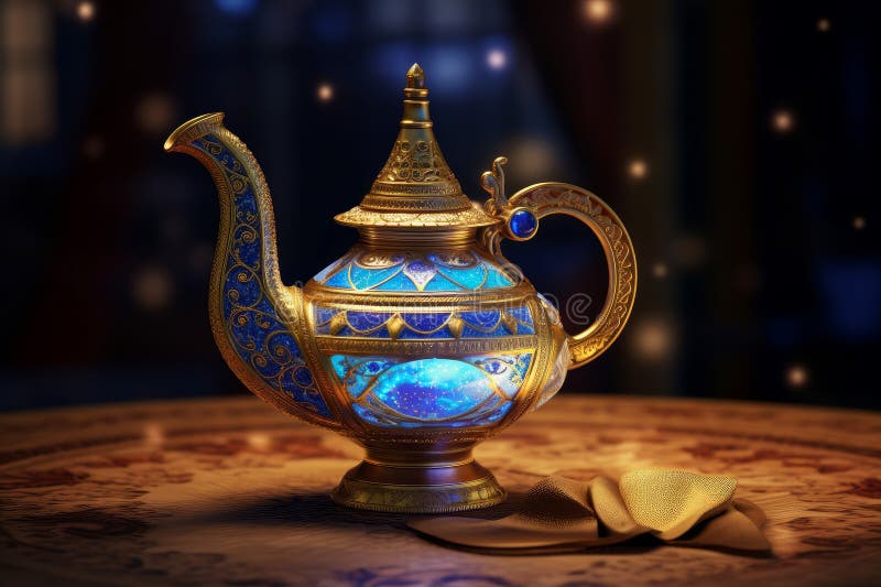 Powerful Magic Lamp. Generate Ai Stock Photo - Image of desire, help ...