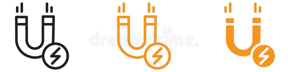 Powerful Magnet with Power Icon for Science and Physics Graphics Ideal ...