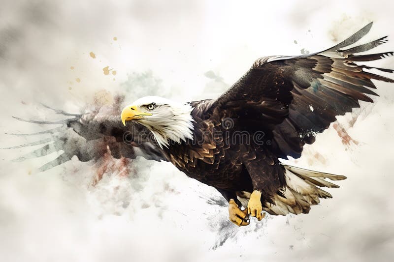 A Powerful and Majestic Bald Eagle Soaring through the Sky, Showing Off ...