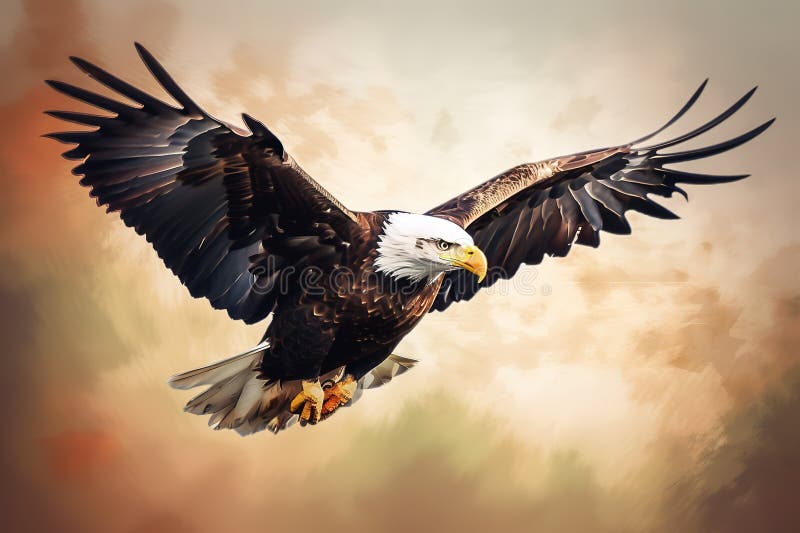 A Powerful and Majestic Bald Eagle Soaring through the Sky, Showing Off ...