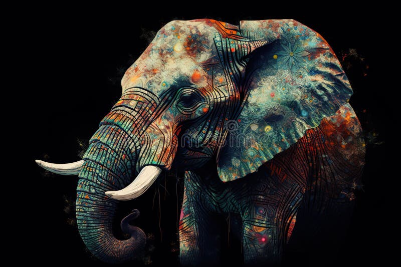 A Powerful and Majestic Elephant in the Jungle Generative AI Stock ...