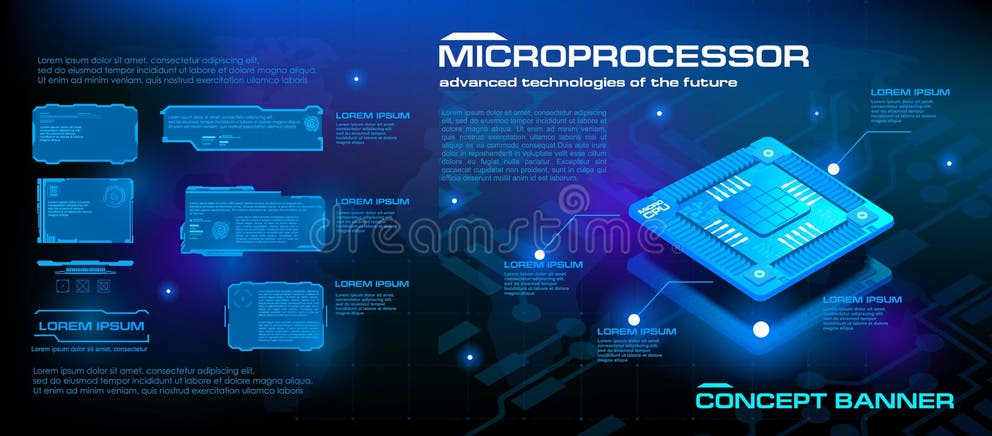 Powerful Microprocessor of the Future. Hi-tech. New Generation ...