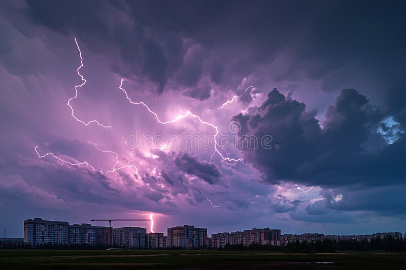 Powerful Moment Lightning Strike Captured during a Dramatic ...