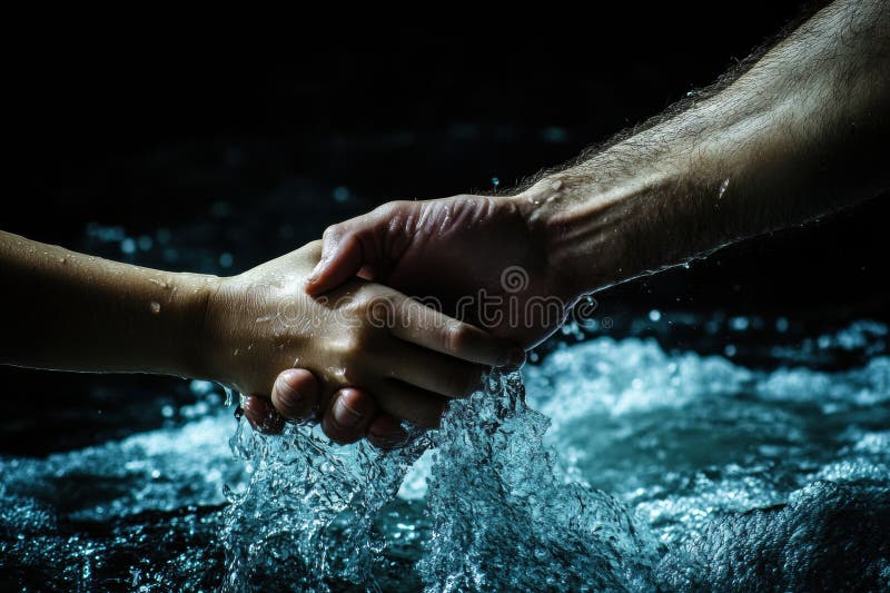 Powerful Moment of Rescue Depicted by One Hand Pulling Another from ...