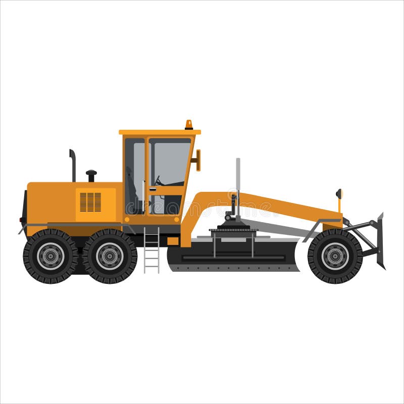 Powerful motor grader stock vector. Illustration of blade - 95648784