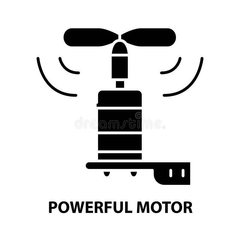 Powerful Motor Icon, Black Vector Sign with Editable Strokes, Concept ...