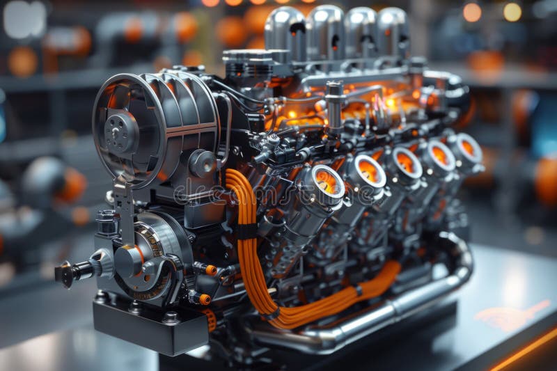 Powerful Motor, Internal Combustion Engine Stock Image - Image of ...