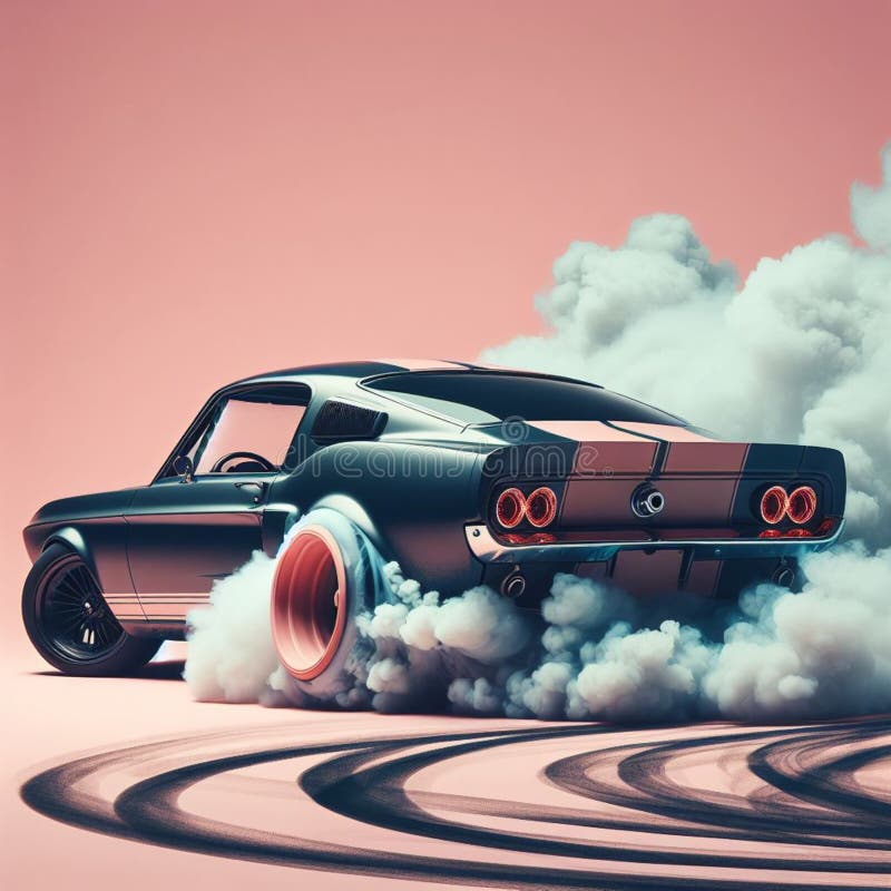 Muscle Car Showcases Its Power with an Intense Drift, Creating Smoky ...