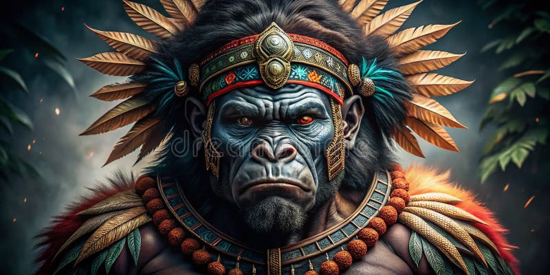 A Powerful Mythical Aztec Warrior a Dramatic Black and White ...