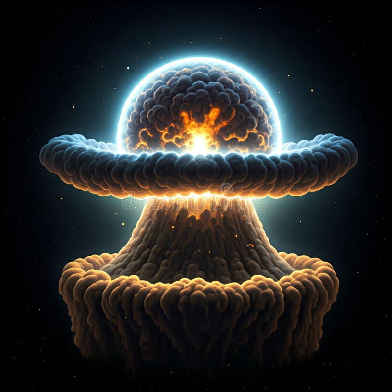 A Powerful Nuclear Explosion that Creates a Huge Mushroom Cloud. Stock ...