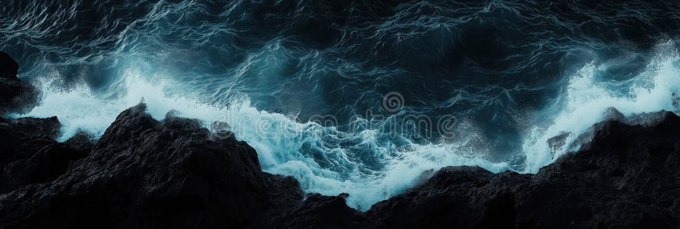 Powerful Ocean Currents with Deep Blue Waves Stock Image - Image of ...
