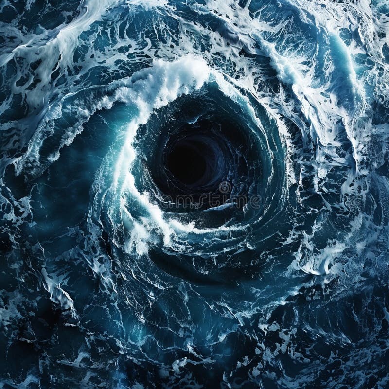 Powerful ocean vortex stock illustration. Illustration of swirling - 319528594