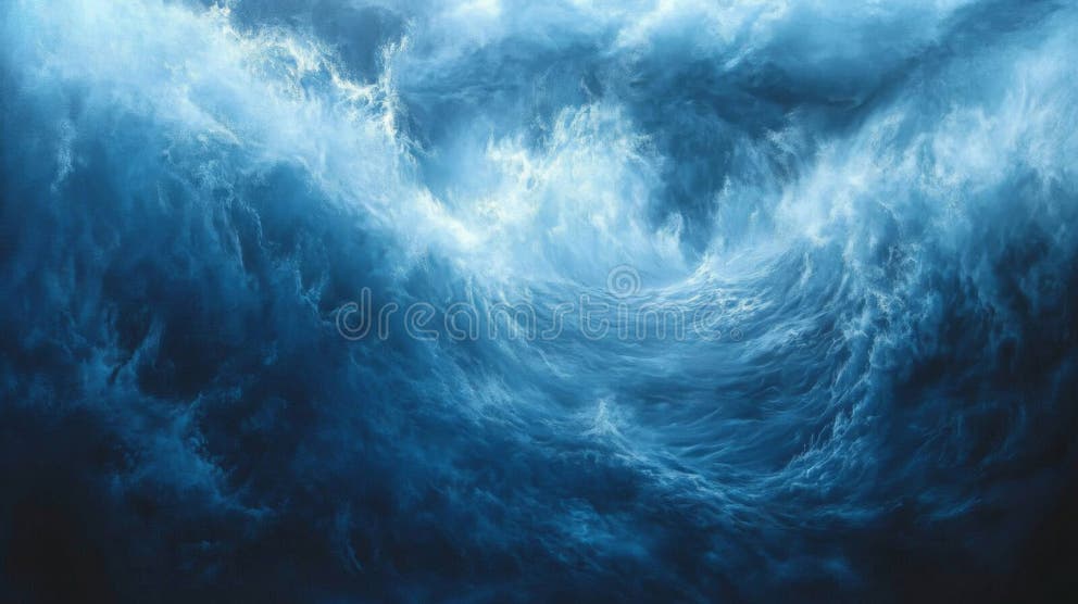 Powerful Ocean Wave Abstract Background Stock Illustration ...