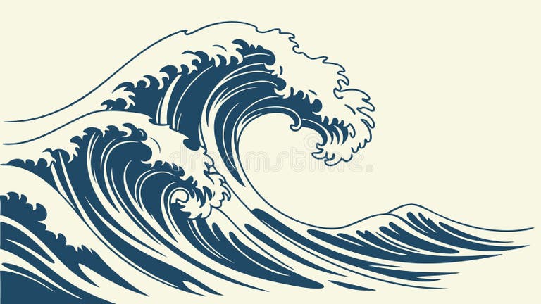 Powerful Ocean Wave Art, Vector Design Generative AI Stock Vector ...