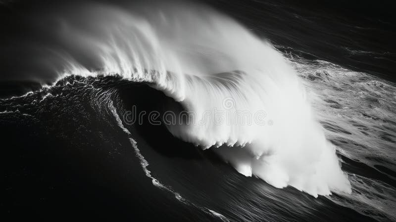 Powerful Ocean Wave Captured in Motion, Showcasing a Dramatic Curl with ...