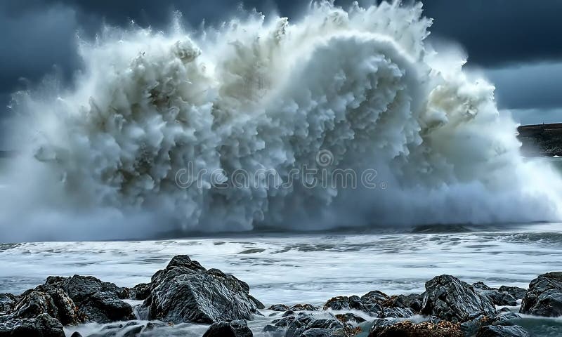 Powerful Ocean Wave Crashing Stock Video - Video of rocks, dramatic ...