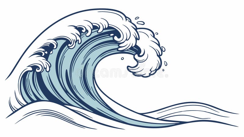 Powerful Ocean Wave, Crashing Sea Vector Art, Vector Design Generative ...