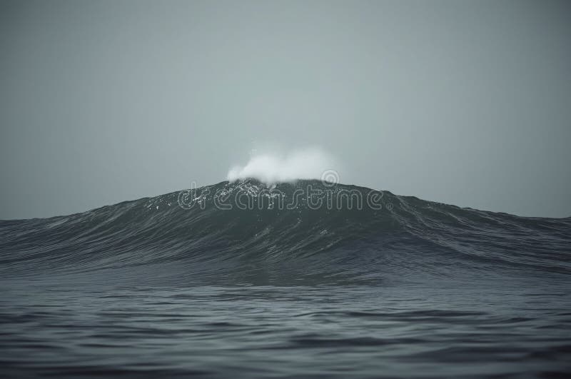 Powerful Ocean Wave Crushing Stock Illustration - Illustration of ...