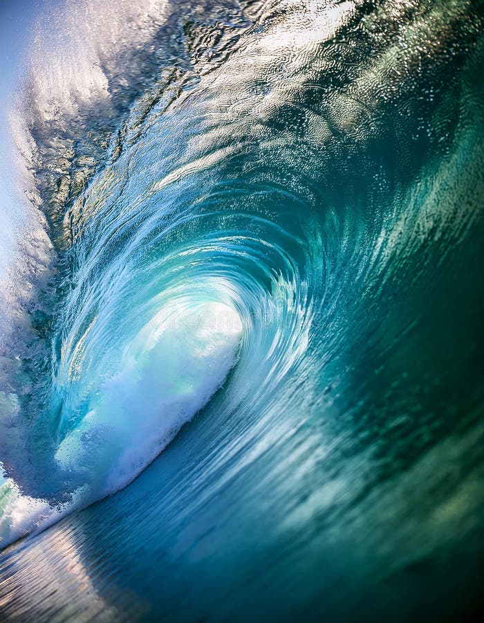 A Powerful Ocean Wave Curls Majestically, Capturing the Dynamic Motion ...