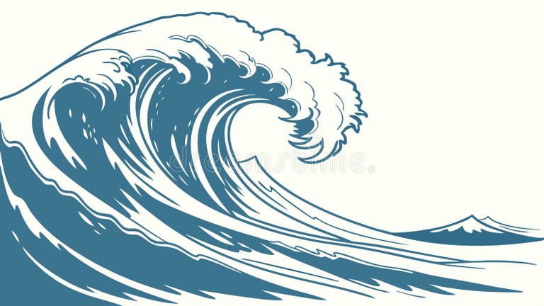 Powerful Ocean Wave: Nature S Force Surfing Element Vector, Vector ...