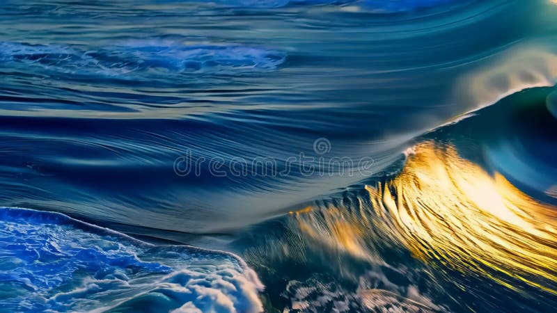 Ocean Wave in Deep Blue Light during Golden Hour Stock Footage - Video ...